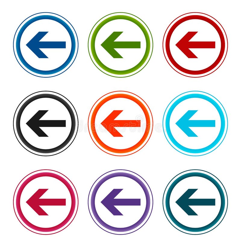 Back Arrow Icon Glassy Green Round Button Illustration Stock Vector ...