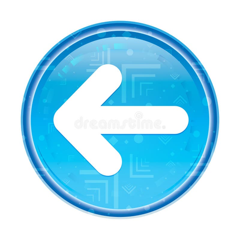 Back Arrow Icon Floral Blue Round Button Stock Illustration ...