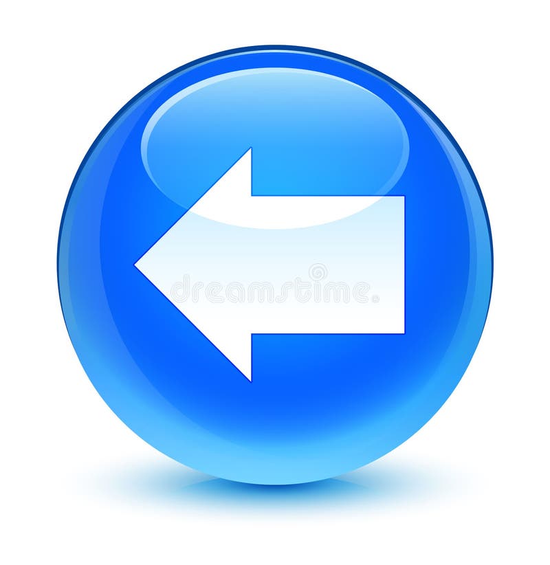 Back Arrow Icon Glassy Cyan Blue Round Button Stock Illustration ...