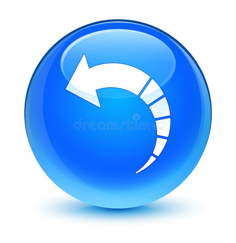 Back Arrow Icon Glassy Cyan Blue Round Button Stock Illustration ...