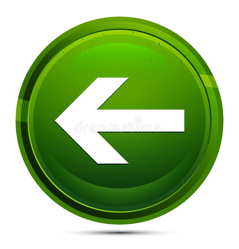 Back Arrow Icon Glassy Green Round Button Illustration Stock Vector ...