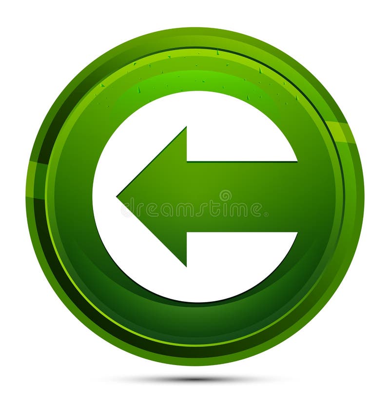 Back Arrow Icon Glassy Green Round Button Illustration Stock Vector ...