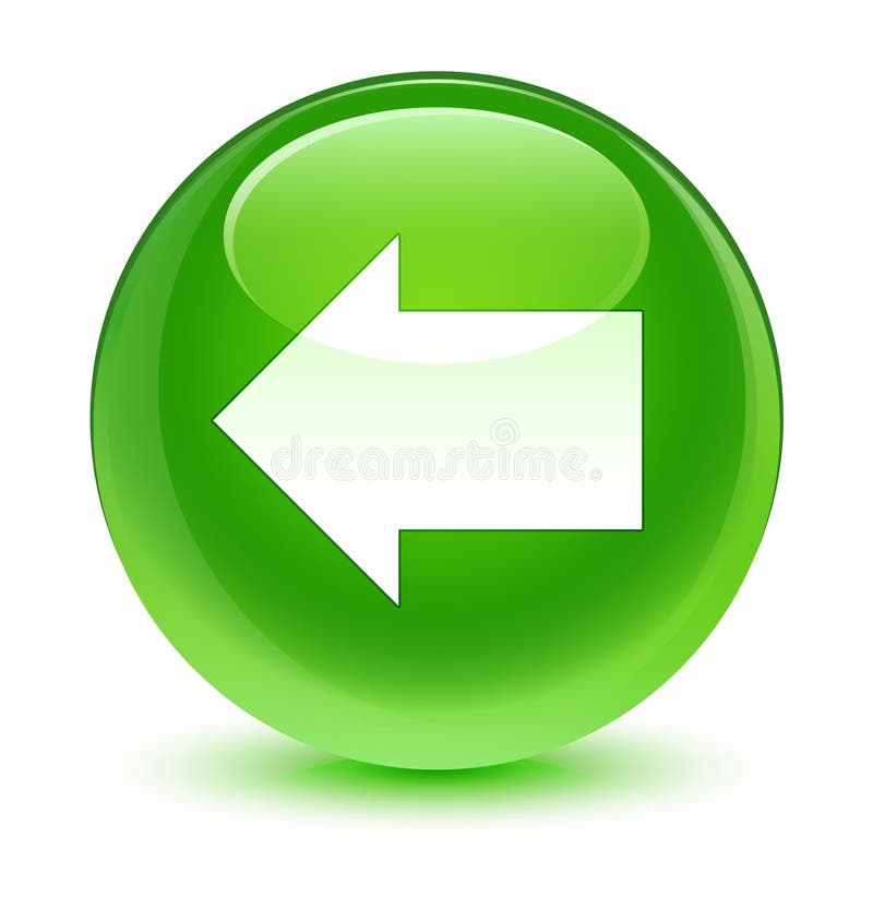 Back Arrow Icon Glassy Green Round Button Stock Illustration ...