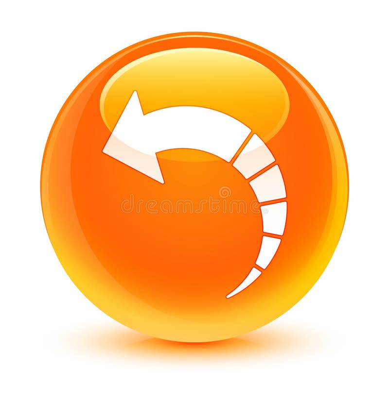 Back Arrow Icon Glassy Orange Round Button Stock Illustration ...