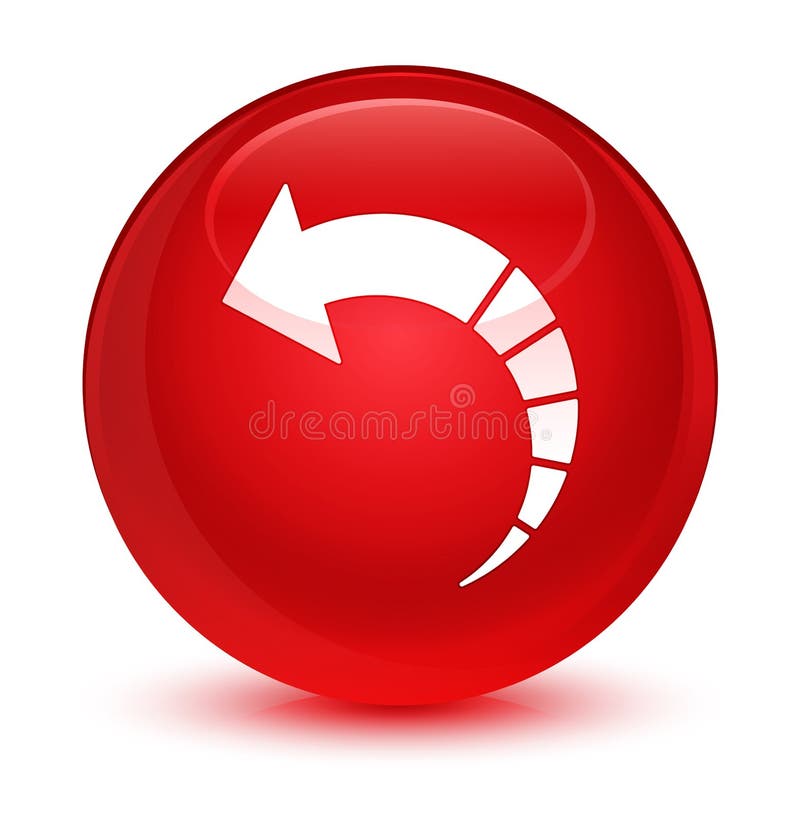 Back Arrow Icon Glassy Red Round Button Stock Illustration ...