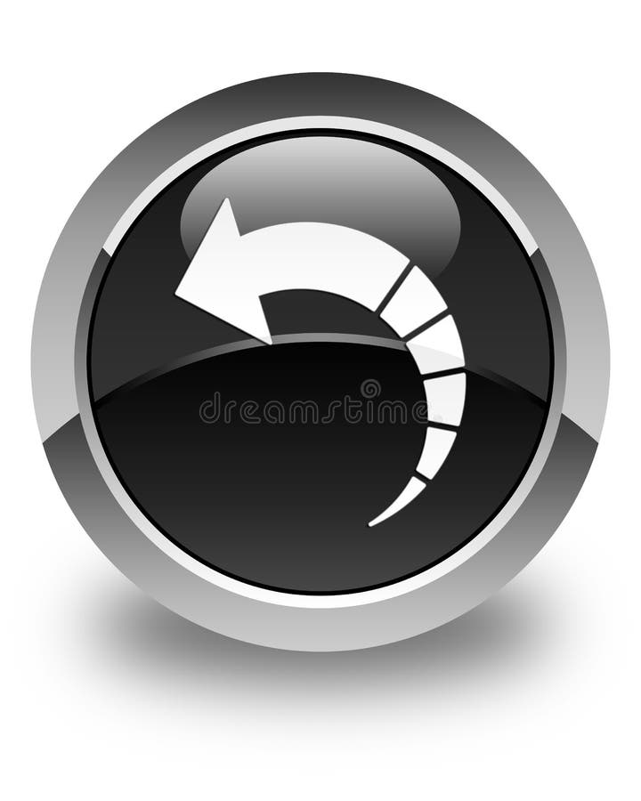 Back Arrow Icon Glossy Black Round Button Stock Illustration ...