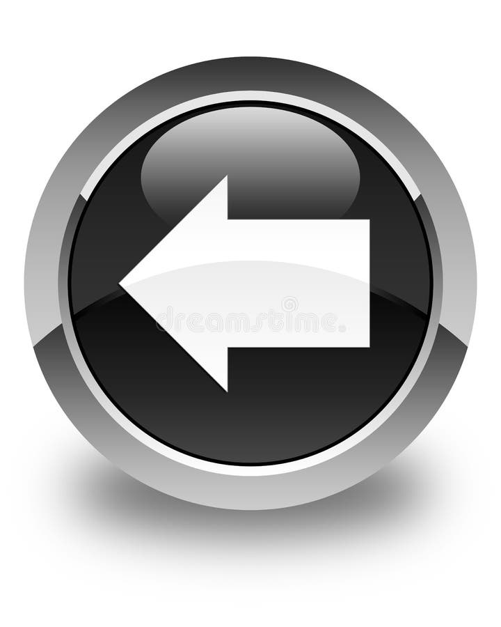 Back Arrow Icon Glossy Black Round Button Stock Illustration ...