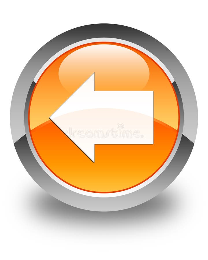 Back Arrow Icon Glossy Orange Round Button Stock Illustration ...