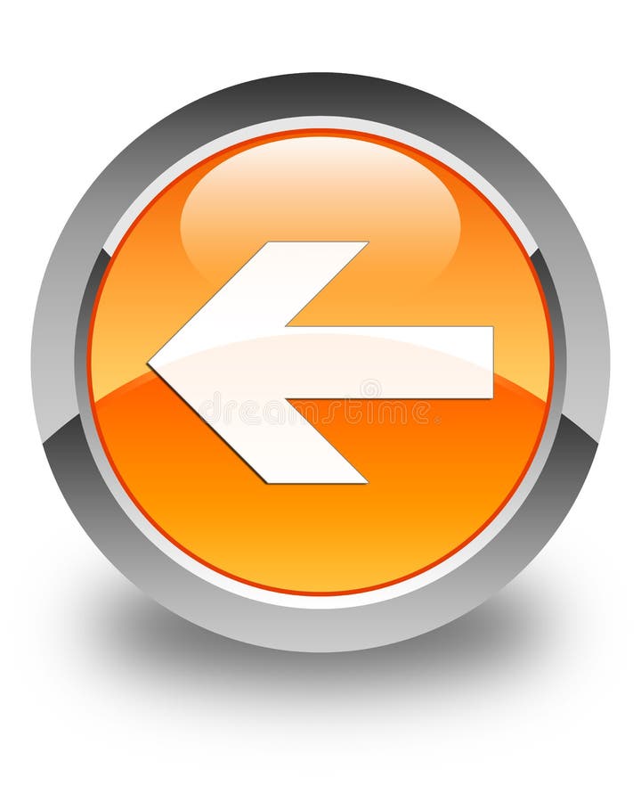 Back Arrow Icon Glossy Orange Round Button Stock Illustration ...