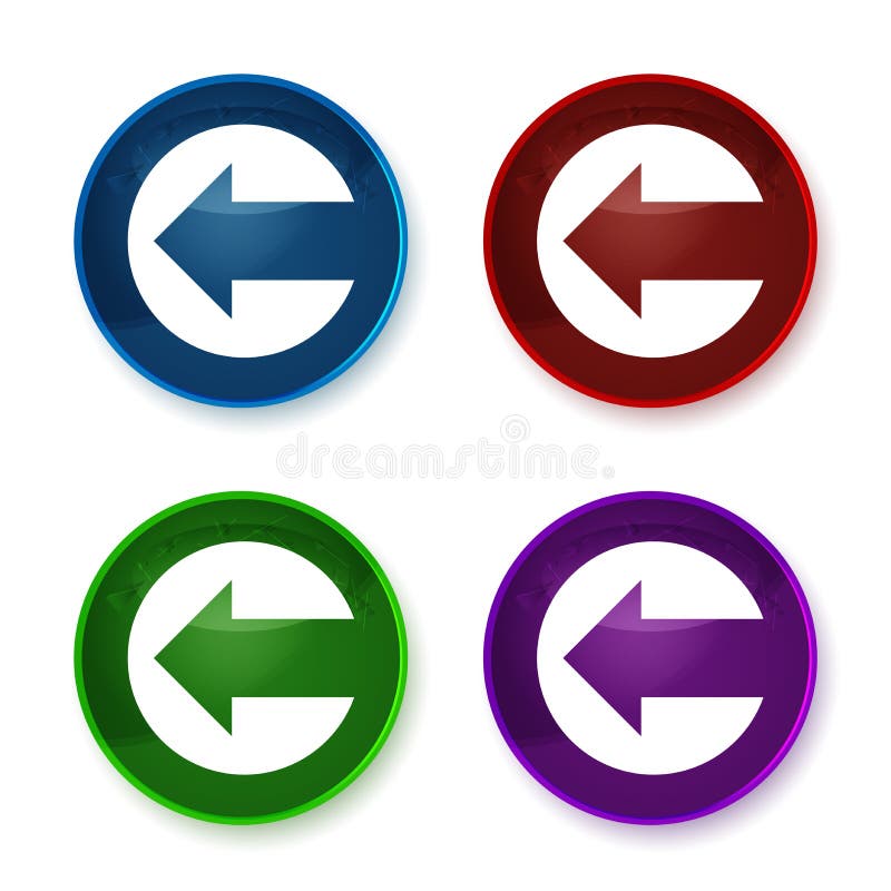 Back Arrow Icon Shiny Round Buttons Set Illustration Stock Vector ...