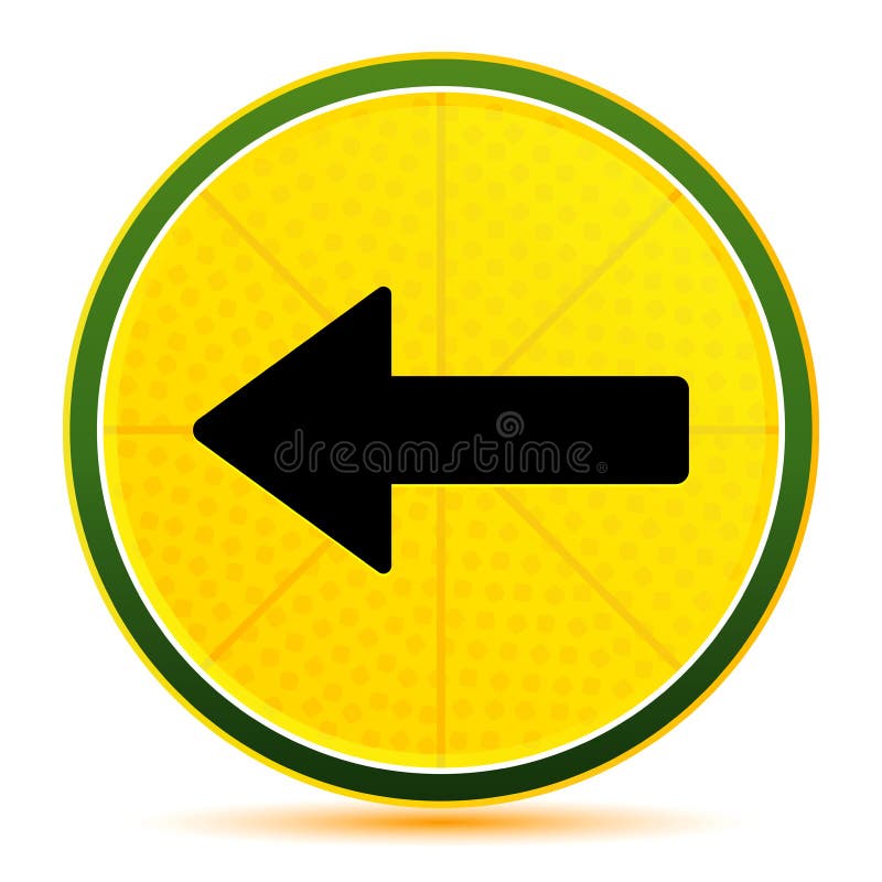 Back Arrow Icon Lemon Lime Yellow Round Button Illustration Stock ...