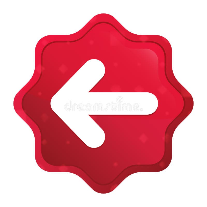 Back Arrow Icon Misty Rose Red Starburst Sticker Button Stock ...