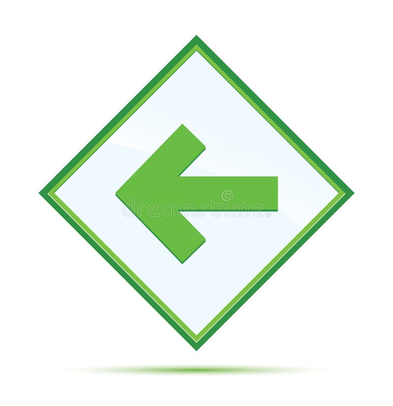 Back Arrow Icon Modern Abstract Green Diamond Button Stock Illustration ...