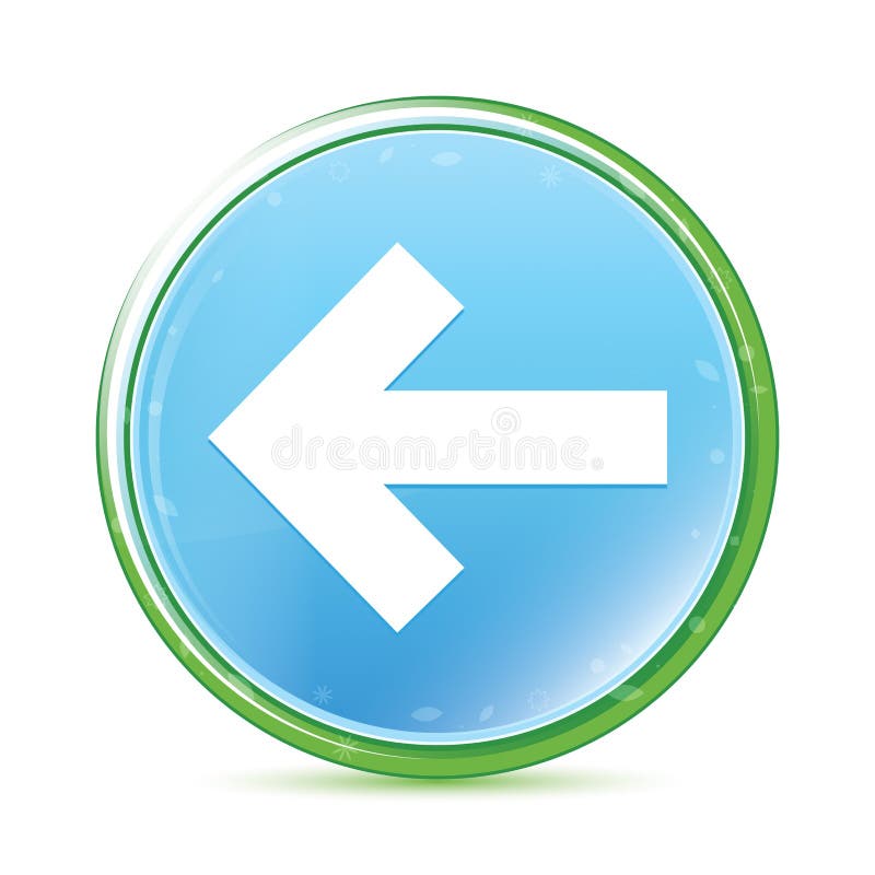Back Arrow Icon Natural Aqua Cyan Blue Round Button Stock Illustration ...