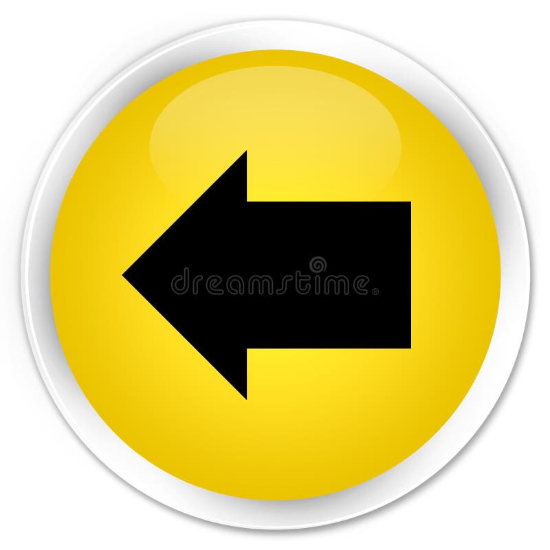 Back Arrow Icon Premium Yellow Round Button Stock Illustration ...