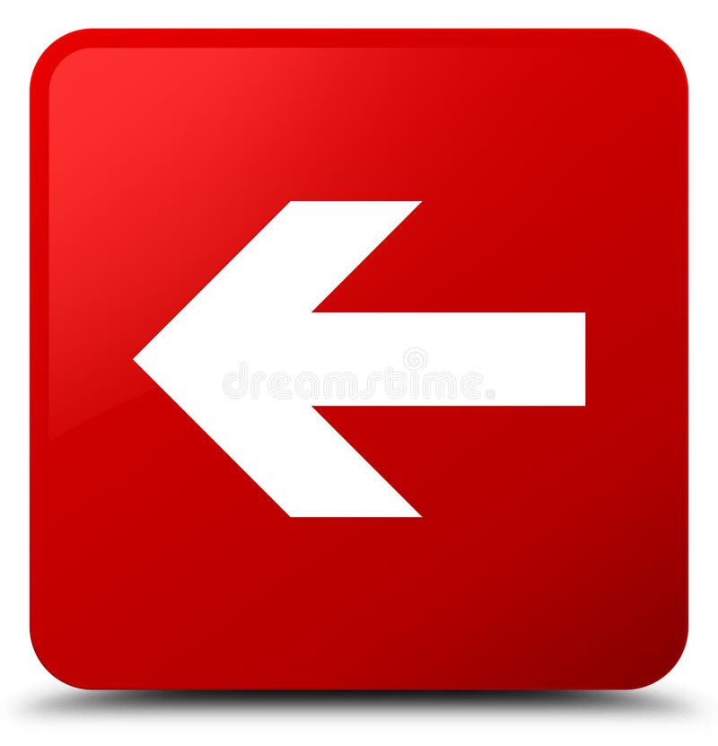 Back Arrow Icon Red Square Button Stock Illustration - Illustration of ...