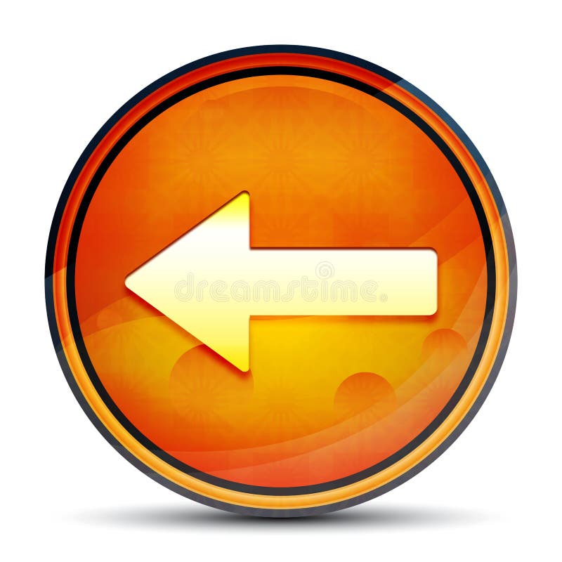 Back Arrow Icon Shiny Bright Orange Round Button Illustration Stock ...