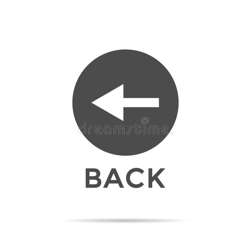 Back Arrow Icon Vector in Flat Style Stock Vector - Illustration of ...