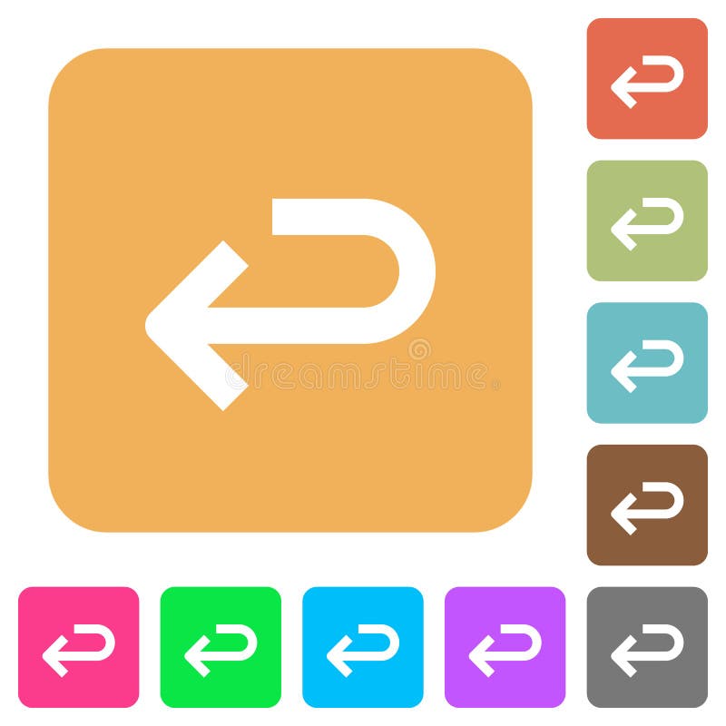 Back Arrow Rounded Square Flat Icons Stock Vector - Illustration of ...