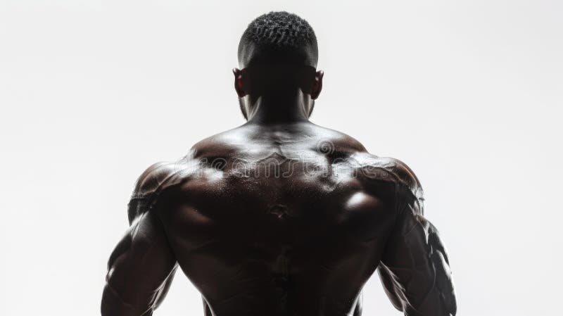 Back of Athletic Bodybuilder Stock Image - Image of muscular, athlete ...