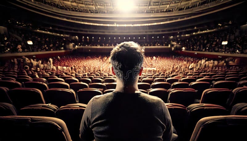 Back of Attendees in an Auditorium during a Concert Stock Illustration ...