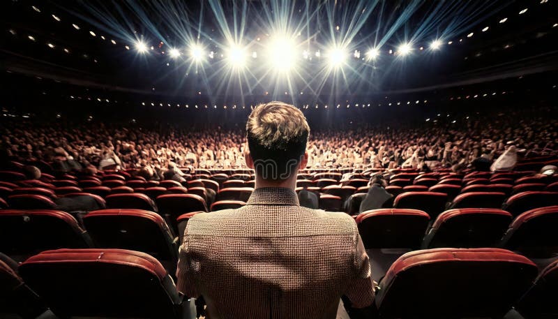 Back of Attendees in an Auditorium during a Concert Stock Illustration ...