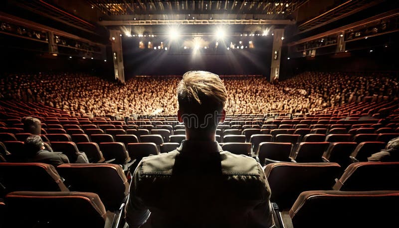 Back of Attendees in an Auditorium during a Concert Stock Illustration ...