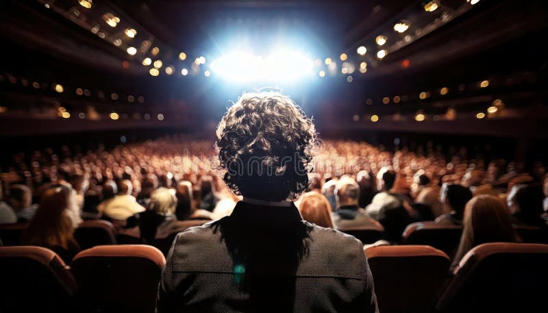 Back of Attendees in an Auditorium during a Concert Stock Illustration ...