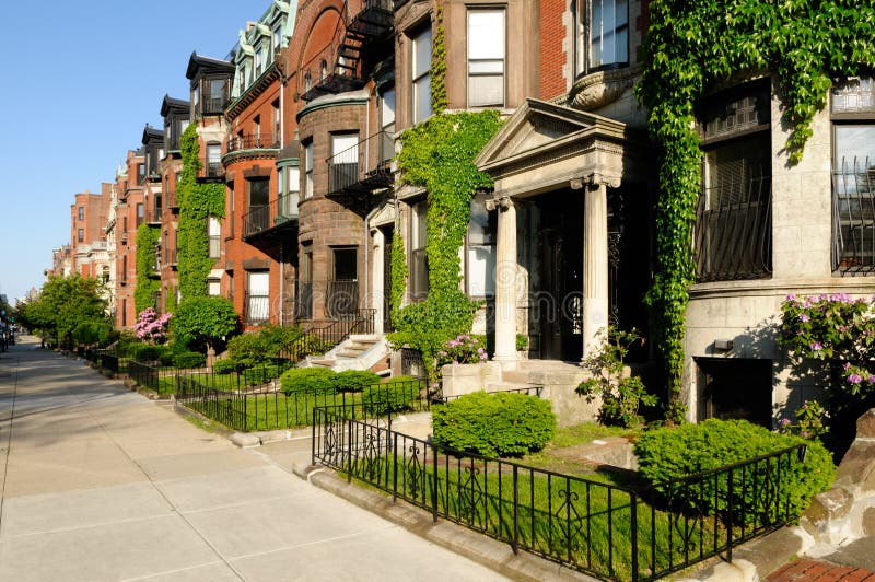 Boston - Louisburg Square stock image. Image of cobblestone - 1047053