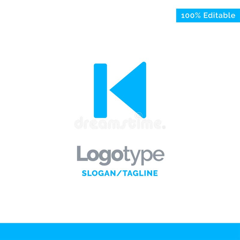 Back, Beginning, Control, Media, Start Blue Solid Logo Template. Place ...