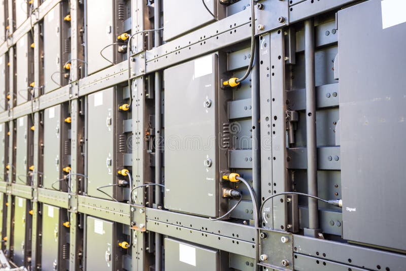 Back of Big, Outdoor Led Screen Stock Photo - Image of dots, light ...