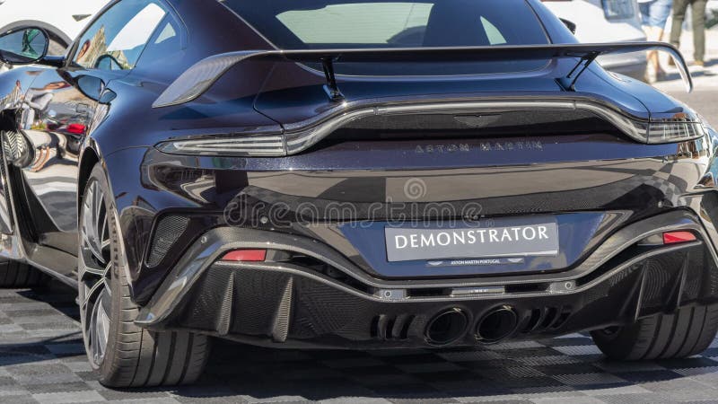 Back of a Black Aston Martin Vantage Coupe Demonstrator is Parked on a ...