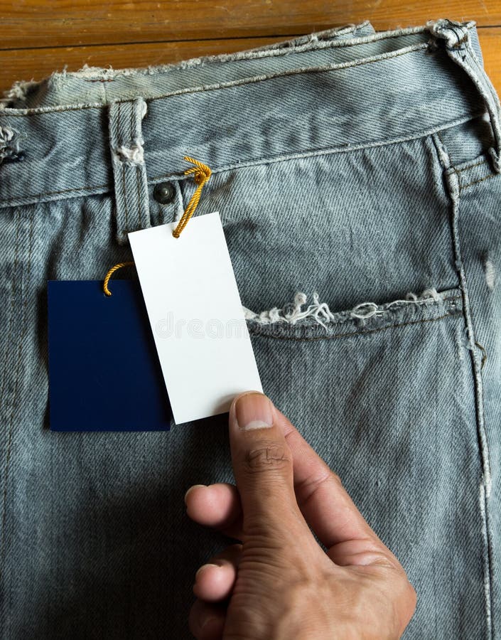 Back of Blue Jeans with Leather Label New Men S and Blank Label Stock ...