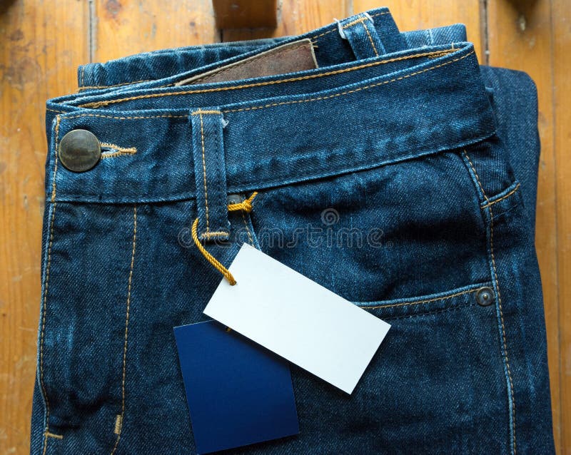 Back of Blue Jeans with Leather Label New Men S and Blank Label Stock ...