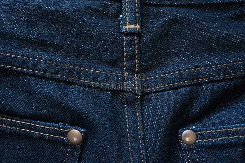 The Back of Blue Jeans with Seams Pattern Texture Stock Image - Image ...