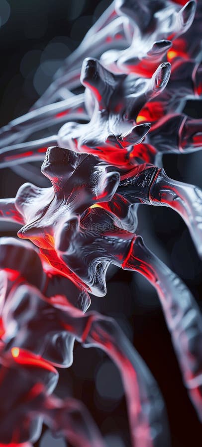 Back Bone Closeup in Scan Red Shoulder Highlight Chiropractic ...