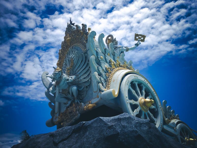 Bottom View of Krishna`s Chariot Statue and Cloudy Sky on the Day ...