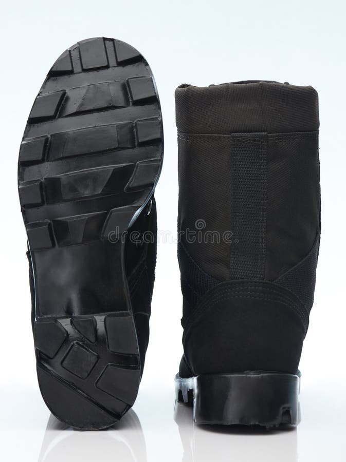 Back and Bottom View of Military Shoes Stock Image - Image of boot ...
