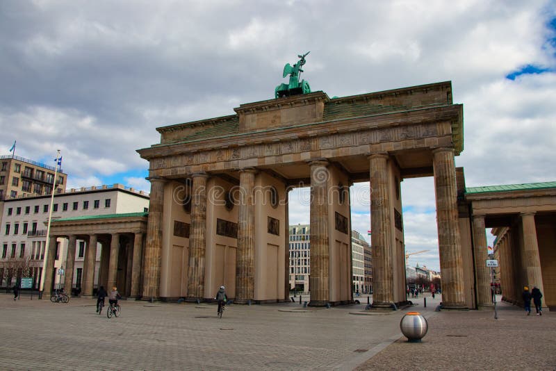 Back of the Brandenburg Gate in Berlin Stock Image - Image of quadriga ...