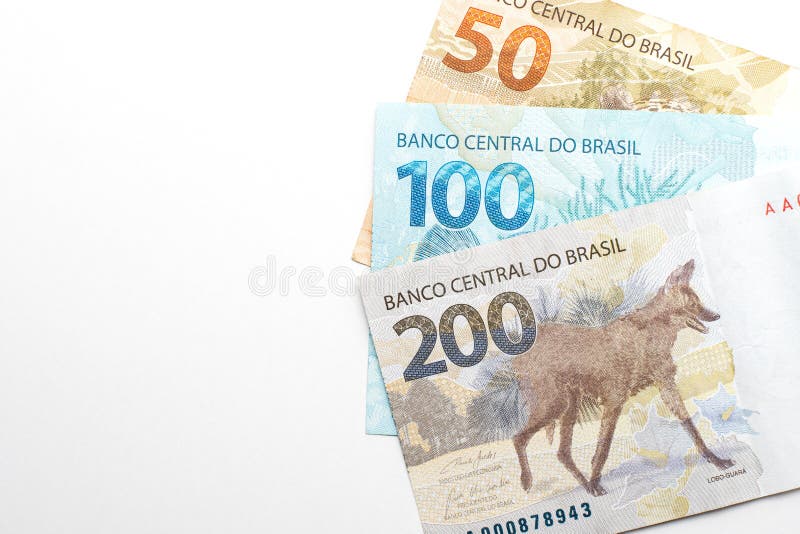 Back of the Brazilian High Value Banknotes with White Space for Text ...