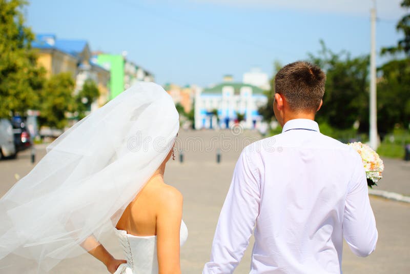 Back the bride and groom stock photo. Image of love, beautiful - 35621066