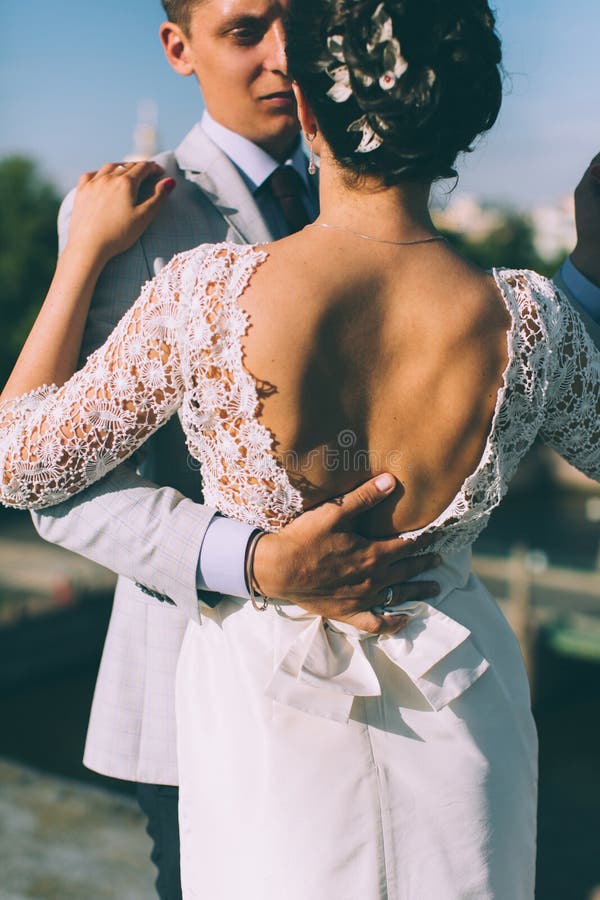 The back of the bride stock image. Image of ceremony - 64960537