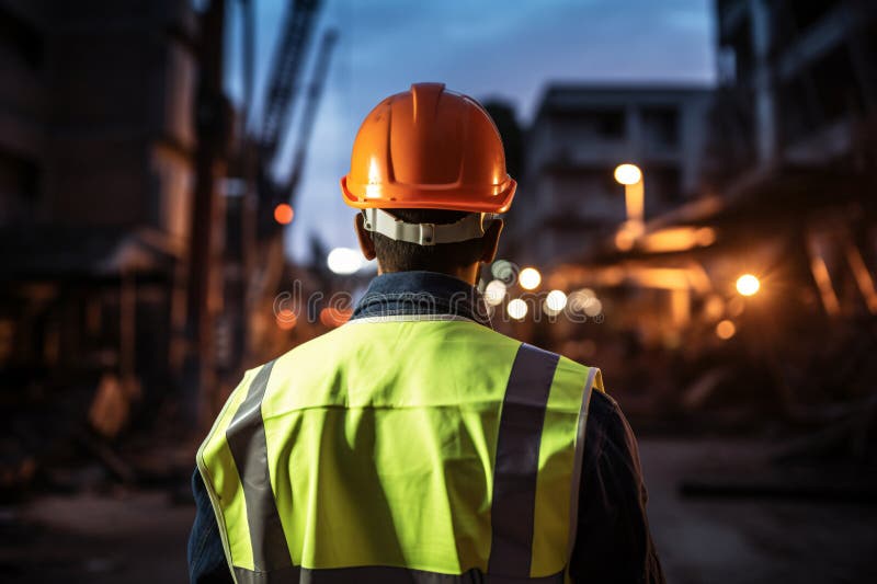 Back Builder, Back View Worker, Construction Architect Manager, Stock ...