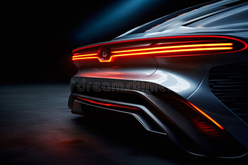 Back Bumper and Back Lights of a Sport Car Stock Illustration ...