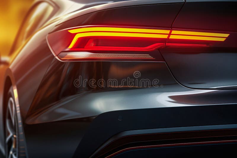 Back Bumper and Back Lights of a Sport Car Stock Illustration ...