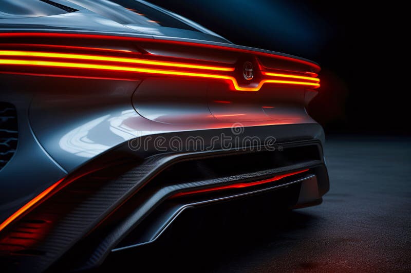 Back Bumper and Back Lights of a Sport Car Stock Illustration ...