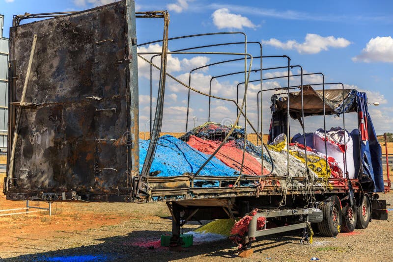 Back of a Burned and Abandoned Trailer Stock Image - Image of black ...