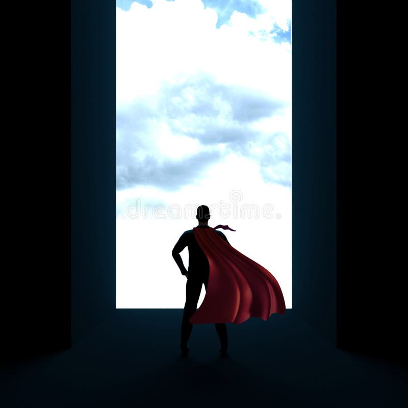 Back of Business Man Superhero with Hands on Hips 3d Render Stock ...