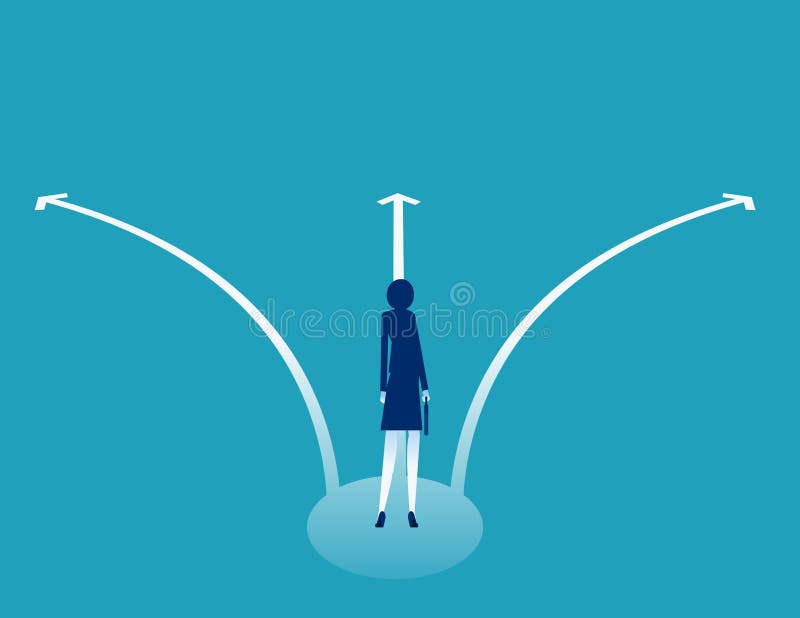 The Back Business Person Standing in Front of Forked Ways. Business ...
