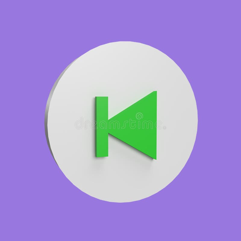 Back Button 3d Icon Model Cartoon Style Concept. Render Illustration ...